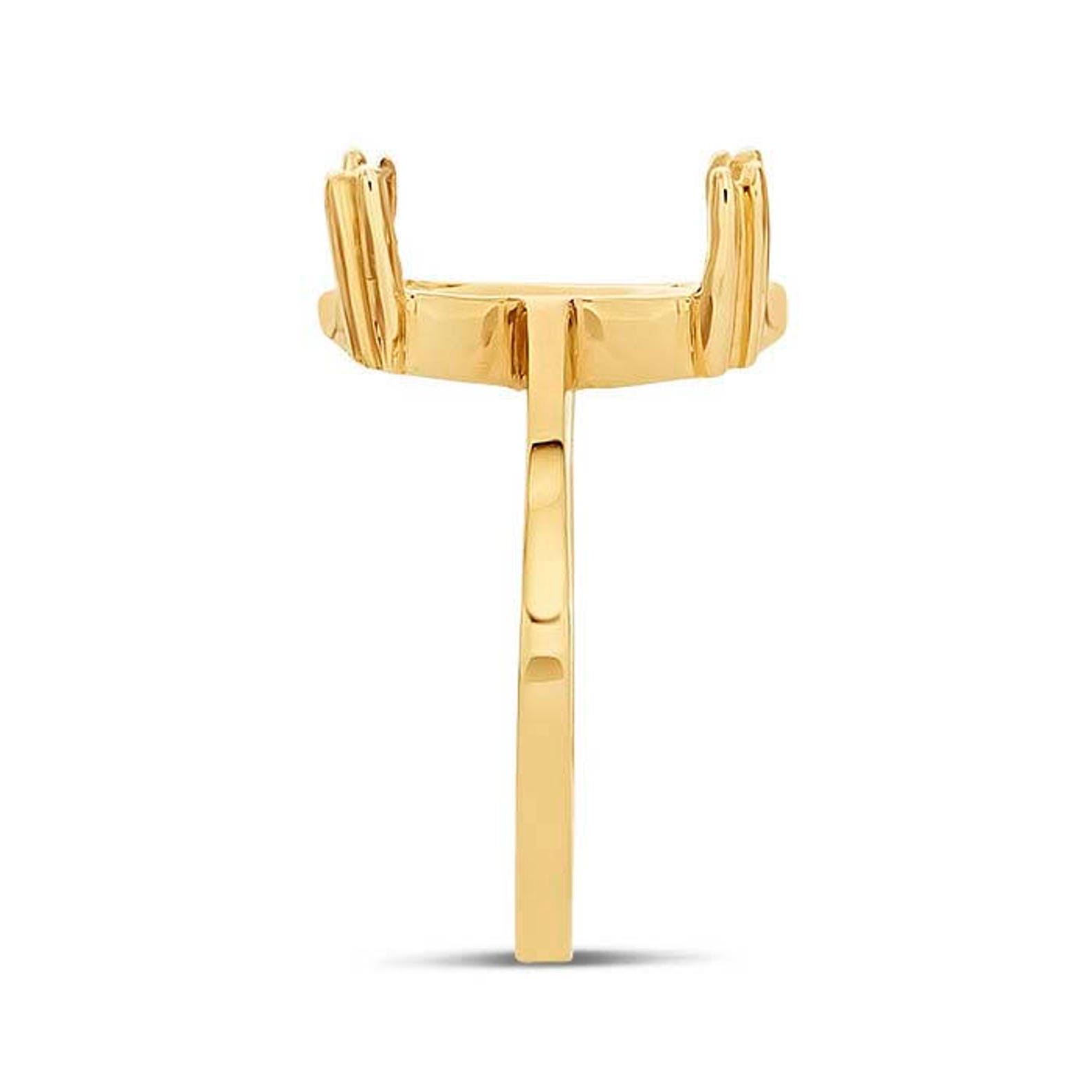 Solid 14kt Yellow or White Gold 8x6 Oval Blank Double Prong | Etsy