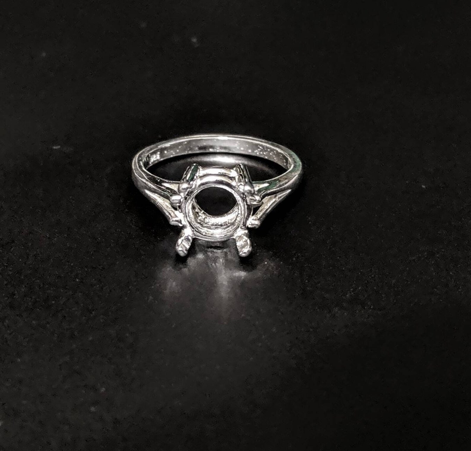 Sterling Silver 9-15mm Round 4 Prong Pre-notched Blank Ring - Etsy