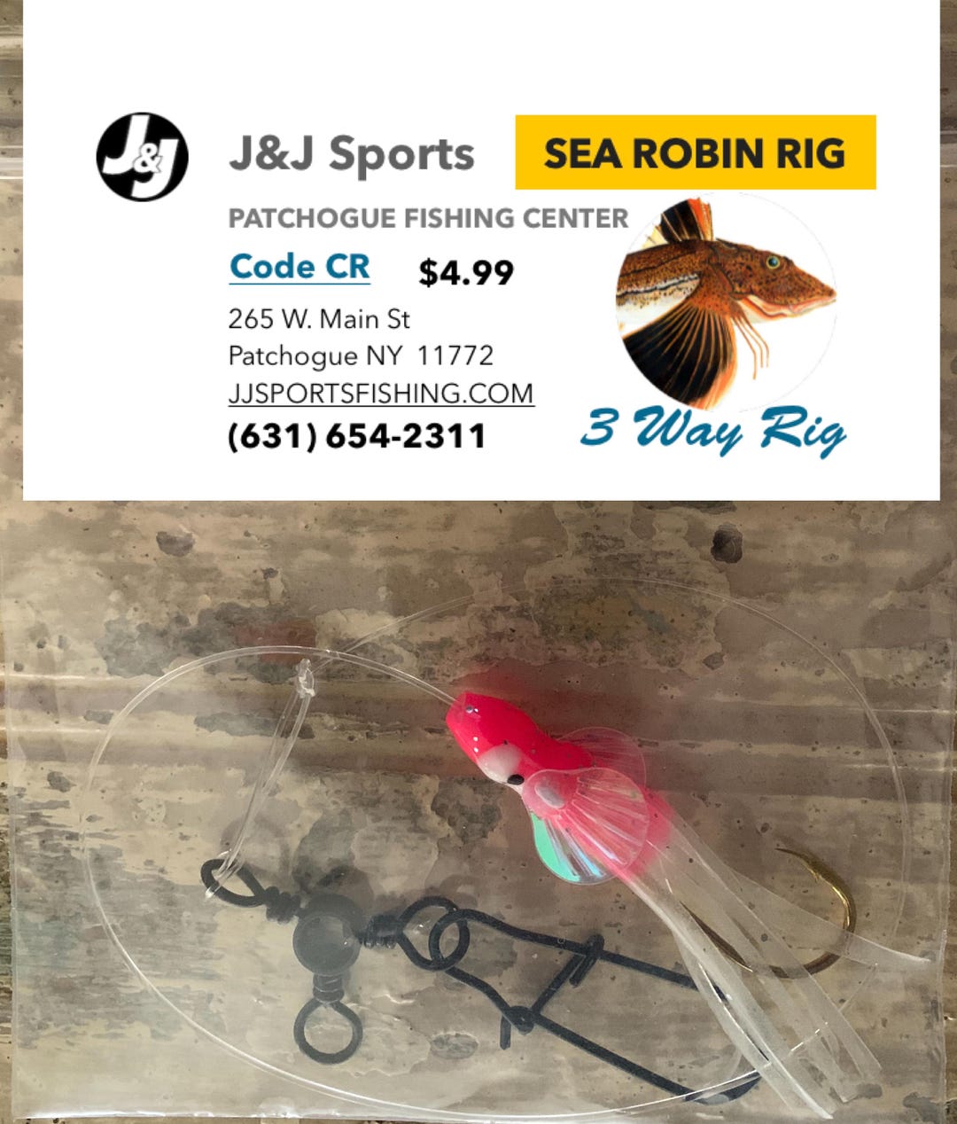 SEA ROBIN Rigs- Mono Fishing Rigs W 3 Way Clip-set of 3 - Etsy