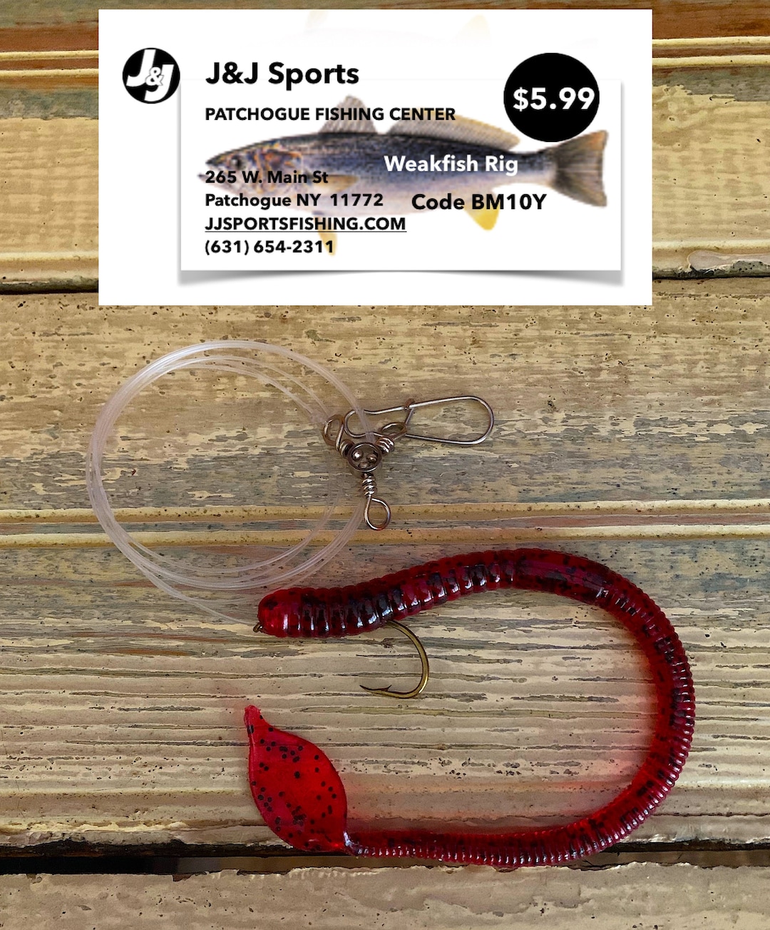 Weakfish Jellyworm Rigs- "jellyworm Drift Rig"- Strawberry-set of 3 - Etsy