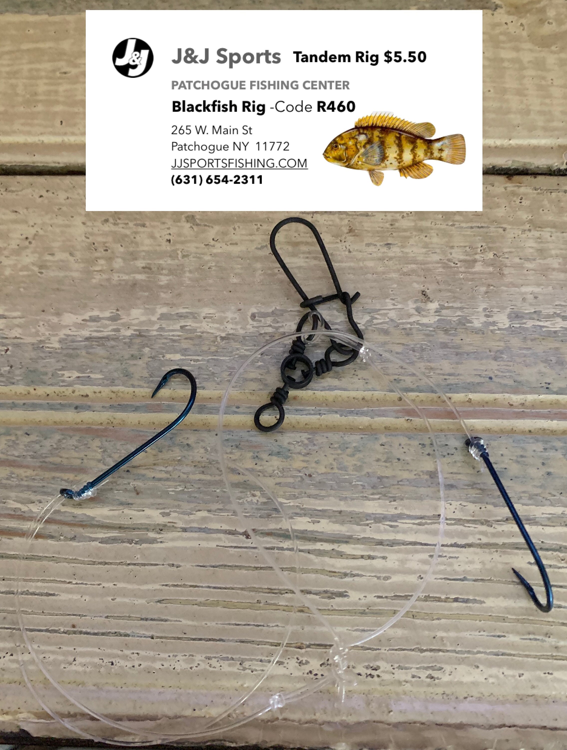 Blackfish Tandem Rig- Simple Two Hook Tandem Rig- Fishing Rigs ...