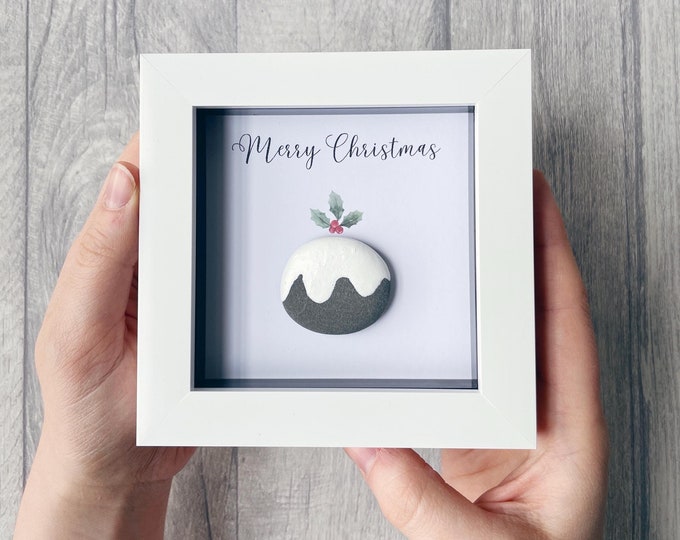 Cute Pebble Art Christmas Tree Decoration, Reindeer, Robins, Rock ...