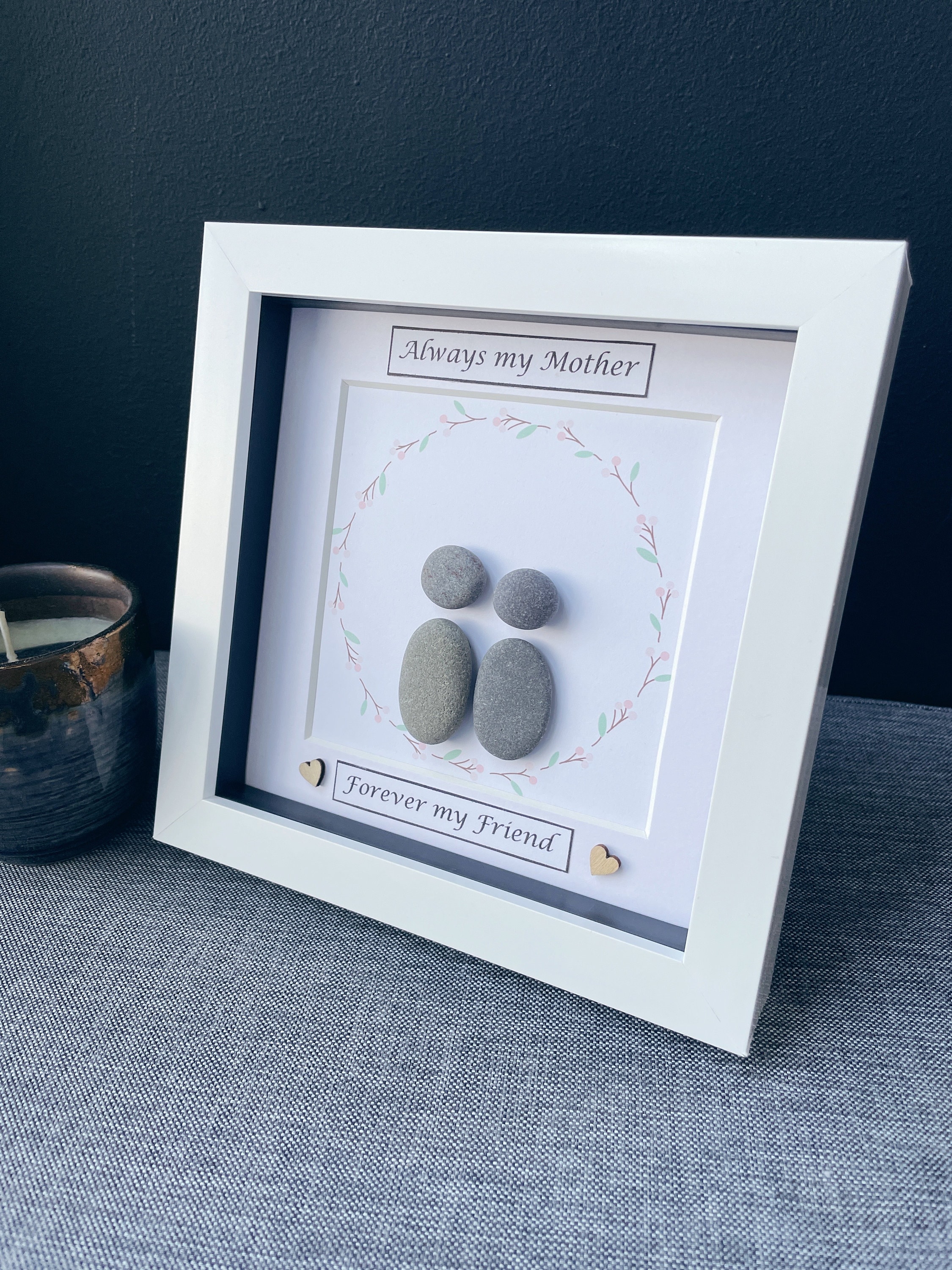 Mum Pebble Art Frame, Mother Gift, Mother and Daughter, Mum Birthday ...