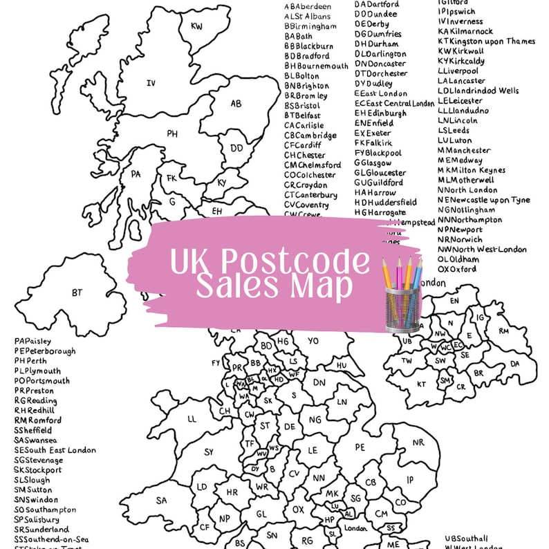 UK SALES MAP | Perfect for Small Businesses to Track Sales | Hand ...