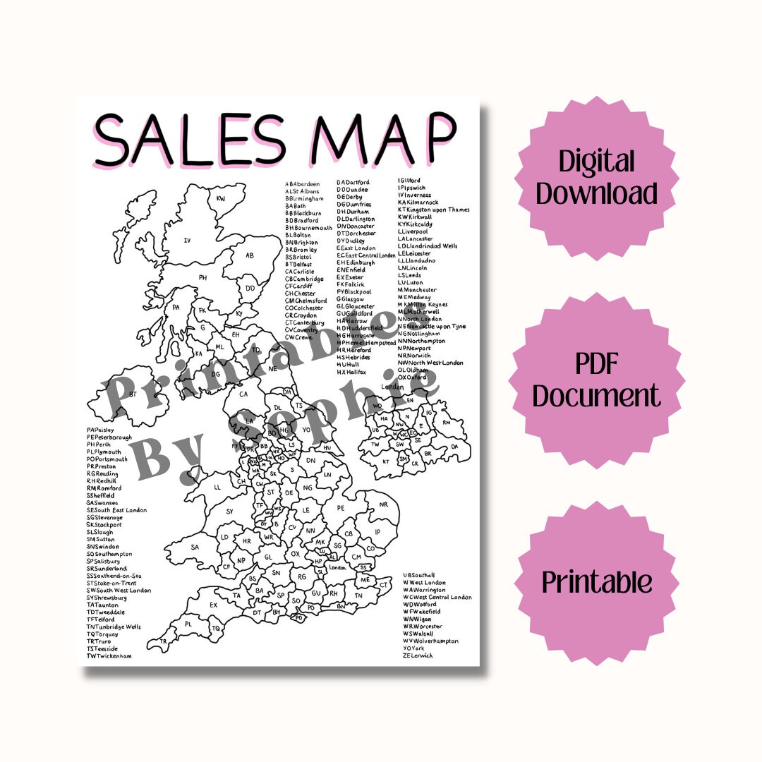 UK SALES MAP | Perfect for Small Businesses to Track Sales | Hand ...