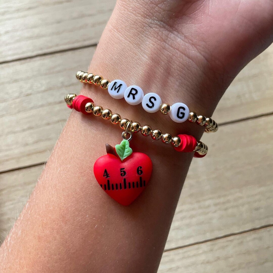 School Teacher Bracelet, Teacher Gift, Custom Bracelet, Teacher ...