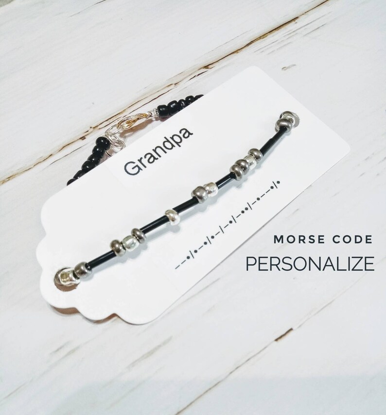 Mens morse code bracelet personalized gift custom name or | Etsy