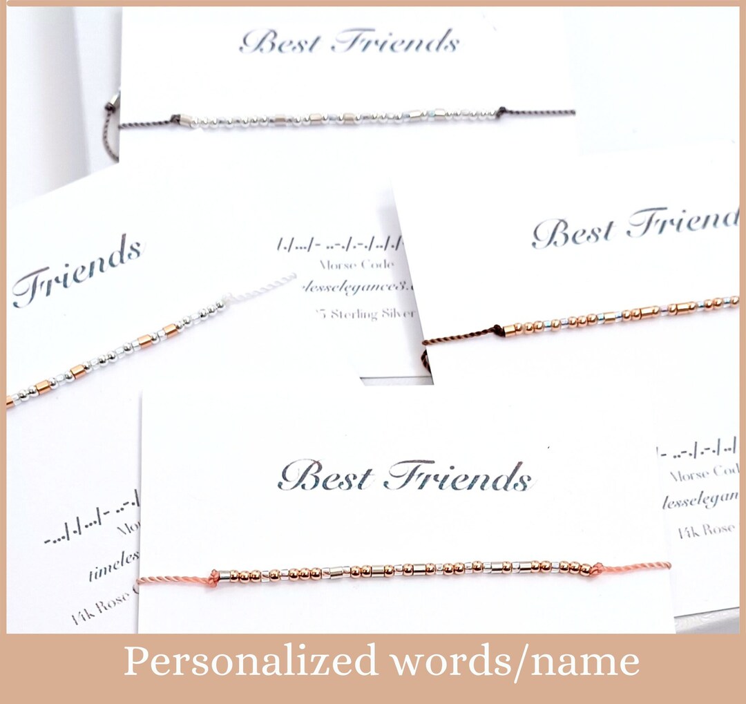 Best Friend Morse Code Bracelet, Personalized Female Frienship Jewelry ...