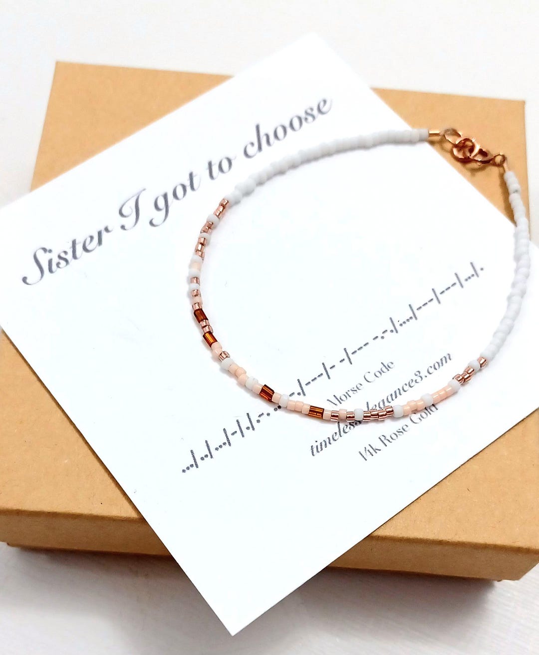 Custom Morse Code Bracelet, Personalized Beaded Name Word Message ...