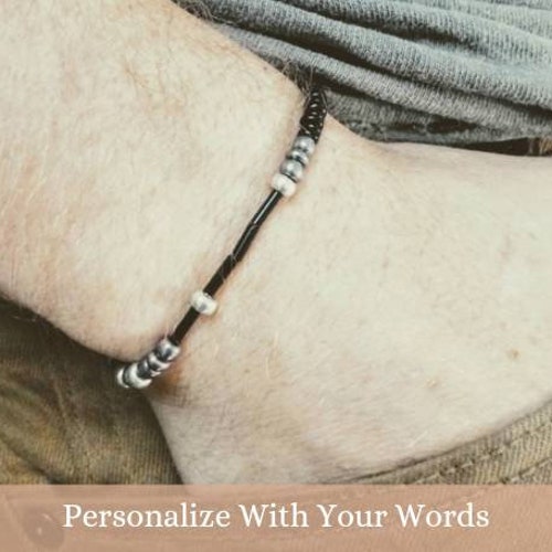 Mens Morse Code Bracelet Personalized Gifts for Teenage Boy | Etsy