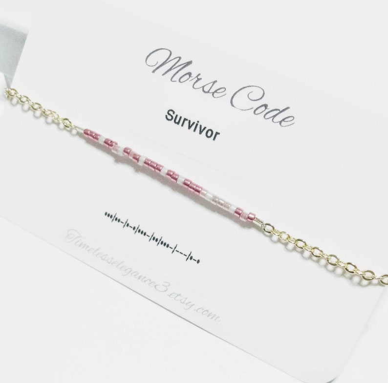 Morse Code Bracelet Mastectomy Chemo Gift Personalized | Etsy