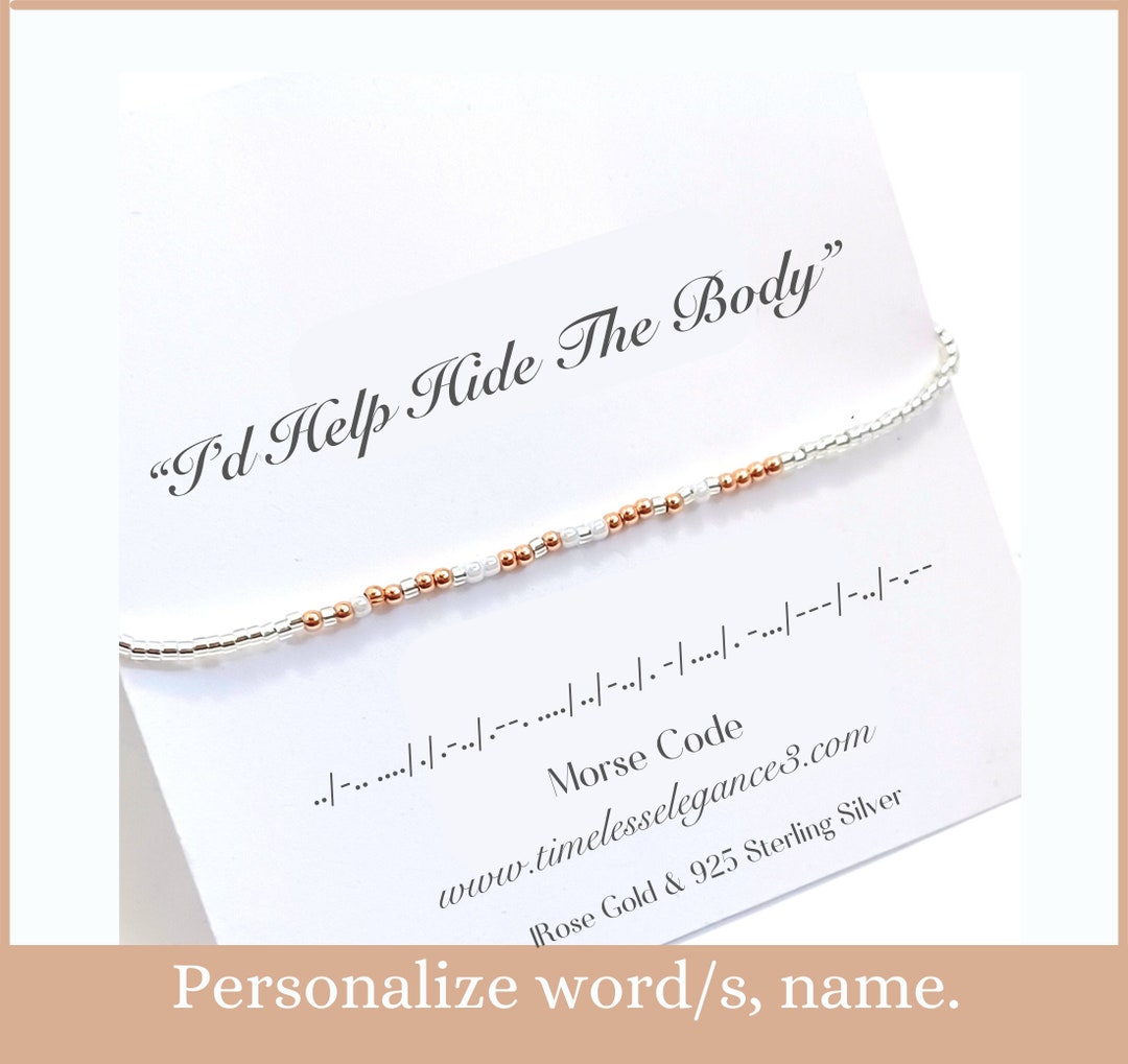 Custom Morse Code Bracelet, Personalized Beaded Name Word Message ...