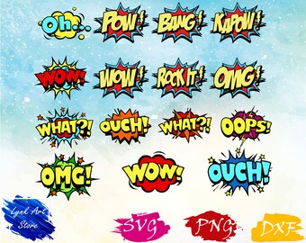 Comic book svg | Etsy