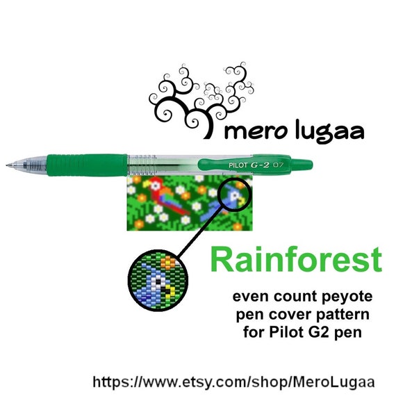 Rainforest / Parrots /peyote pen cover pattern/ peyote pen | Etsy