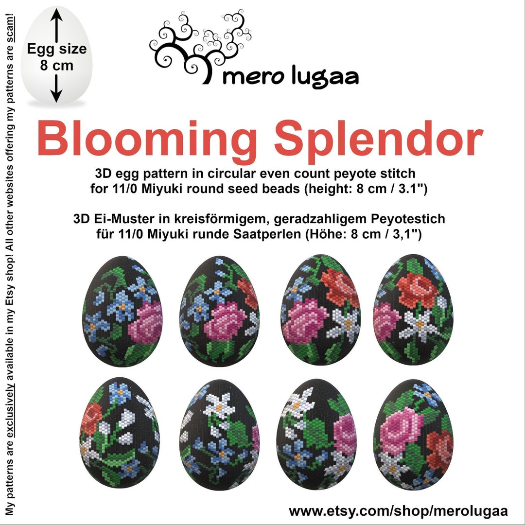 Blooming Splendor 8 Cm Peyote Egg / Even Count Circular Peyote ...