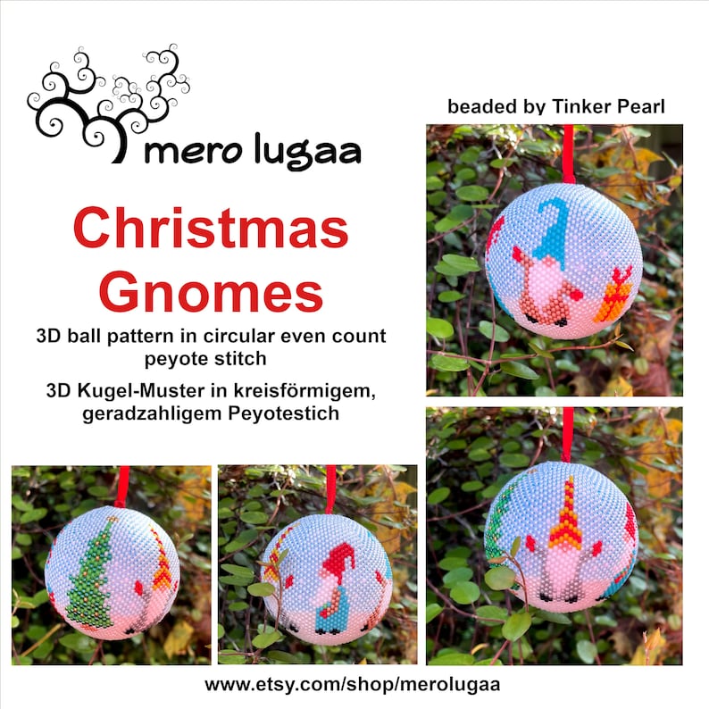 Christmas Gnomes Peyote Ball / Even Count Circular Peyote / Tutorial ...