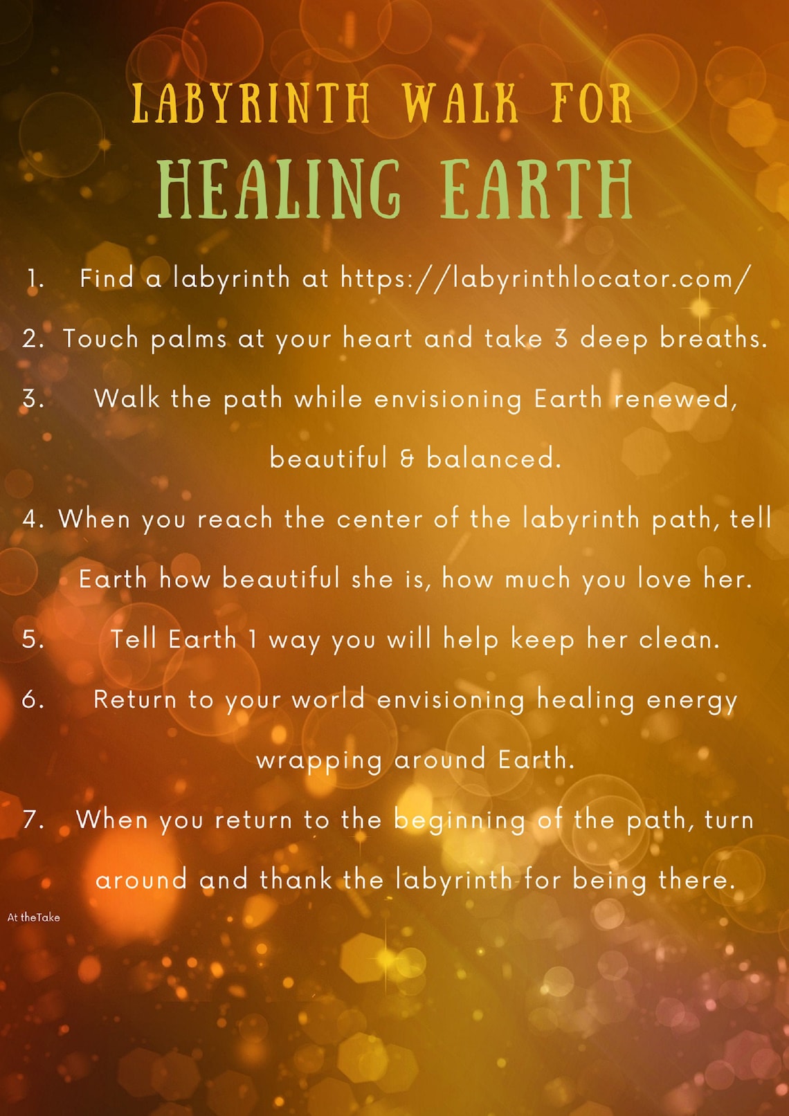 Labyrinth Walk to Heal Our Earth - Etsy