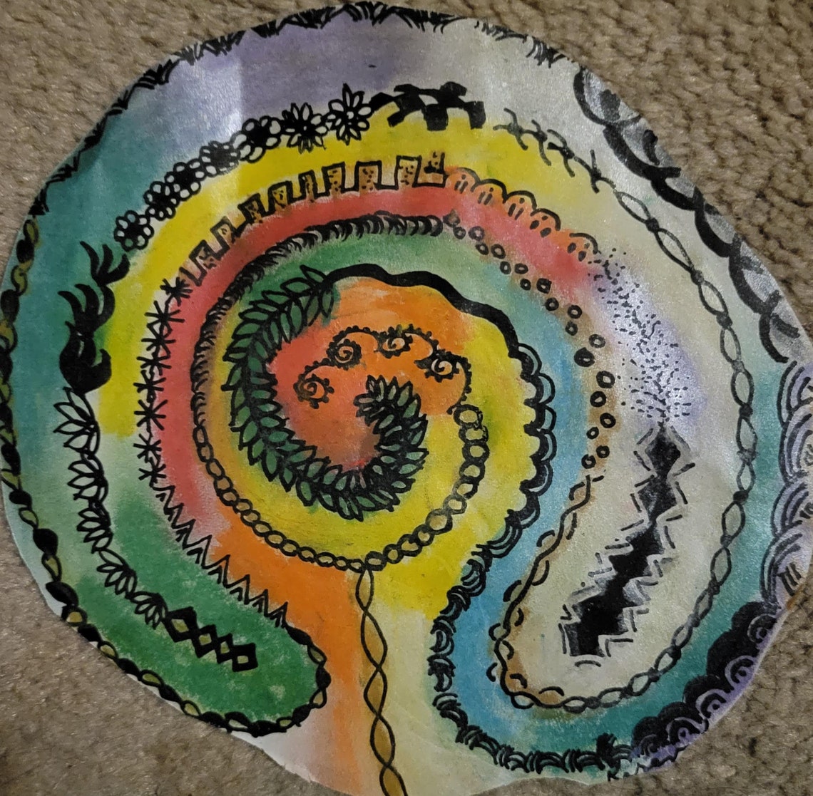 Zentangle Labyrinth Coloring Page - Etsy