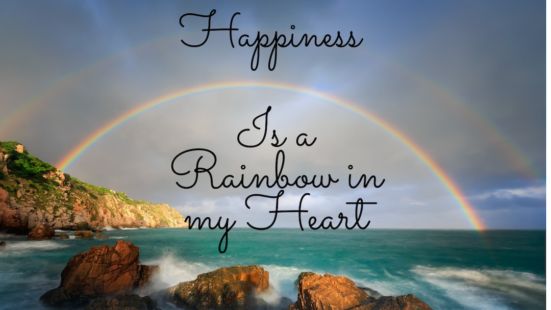 Happiness is a Rainbow in My Heart - Desktop Graphic - Etsy