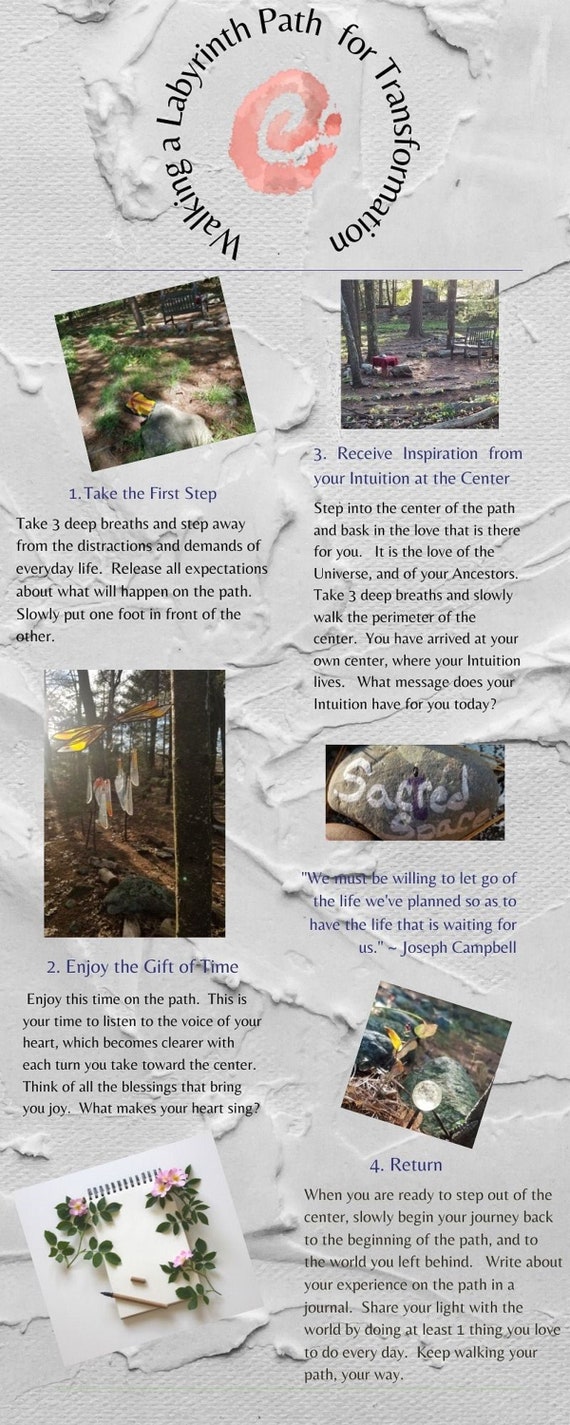 Illustrated Guide to Walking a Labyrinth Path for - Etsy