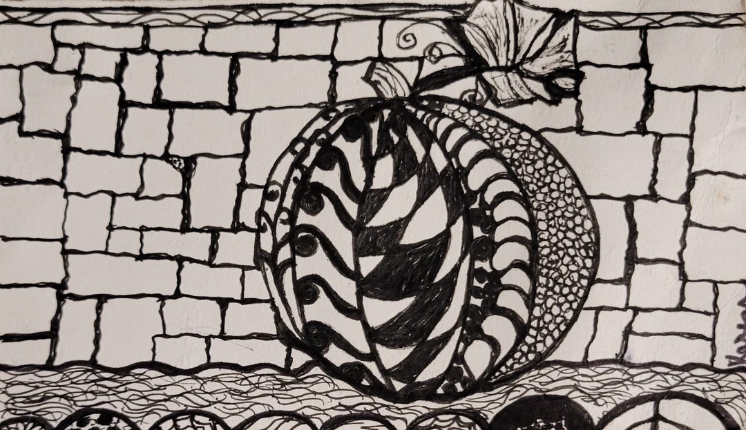 Zentangle Pumpkin Coloring Page - Etsy