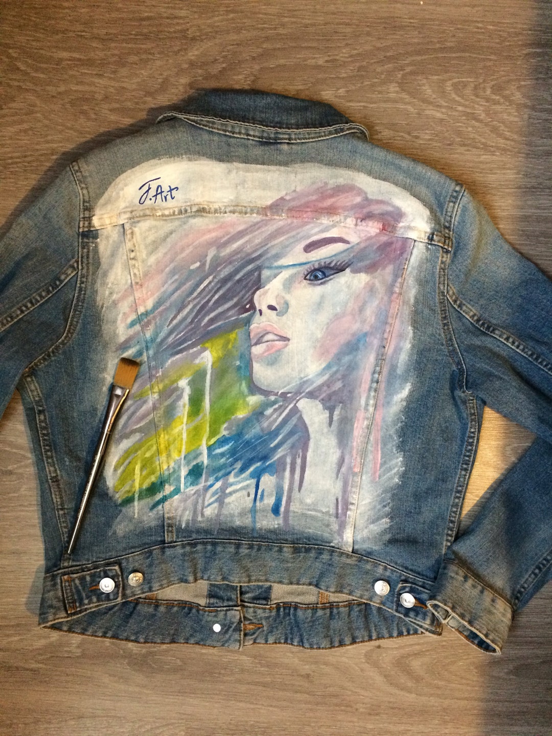 Hand Painted Jean Jacket, Pop Art Jacket, Denim Jacket, Colorful Jacket ...