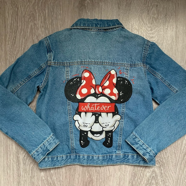Minnie Mouse Custom Denim Jacket - Etsy