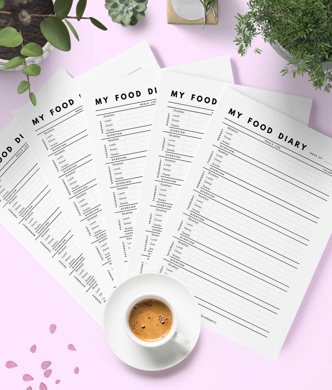 Food Diary / Food Tracker / Diet Diary / Food Journal / Food Log / Food ...