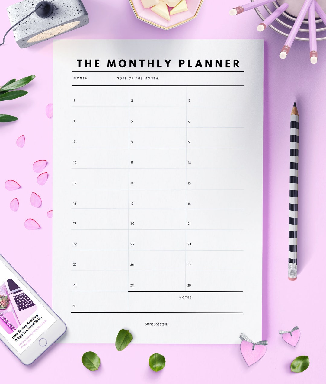 Monthly Planner Printable / Planner Pages / Planner Essentials ...