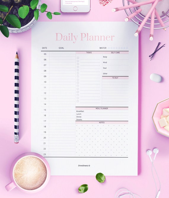 Daily Planner Printable / Printable Day Planner / Printable | Etsy