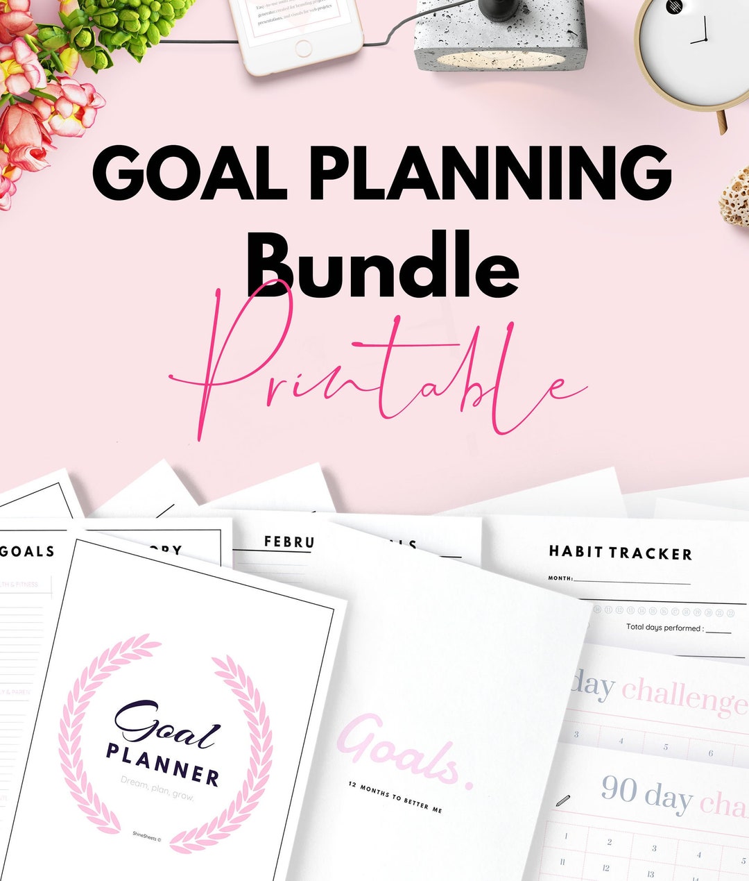 Goal Planner Bundle / Goal Setting / Productivity Planner / Monthly ...