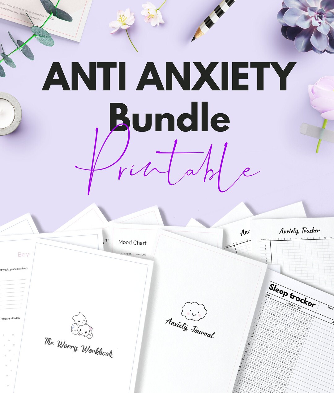 Anxiety Management Bundle / Stress Management / Anxiety Journal ...