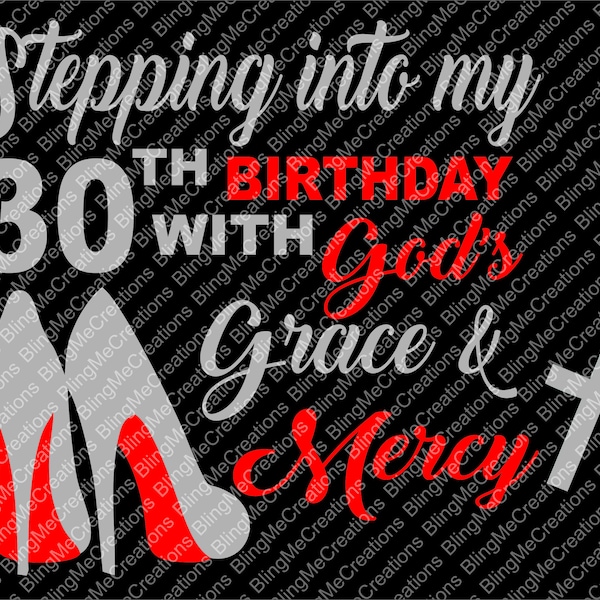 Stepping Into My Birthday With Gods Grace and Mercy Svg - Etsy