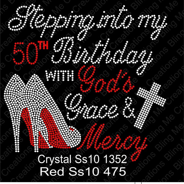 Stepping Into My 50th Birthday With Gods Grace and Mercy Svg - Etsy