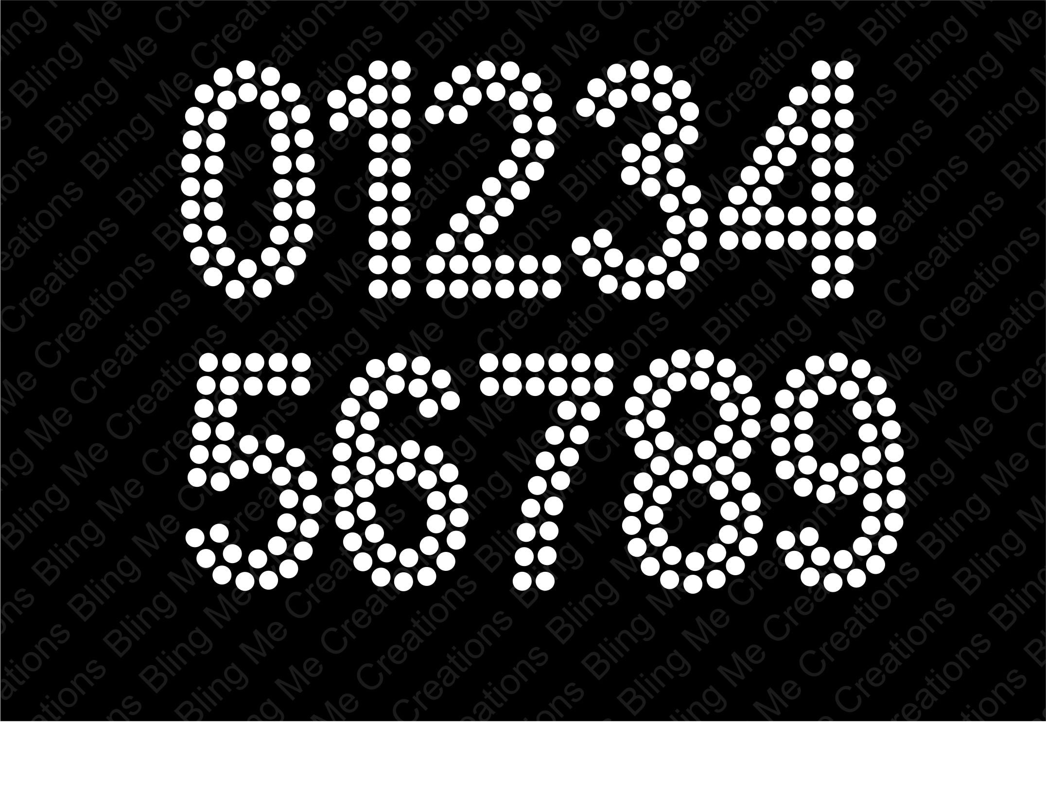 Rhinestone Numbers Size 1.0 X 1.6 - Etsy