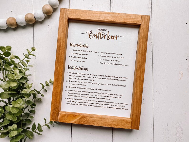 Handwritten Recipe Sign Laser Engraved Handwriting Sign | Etsy