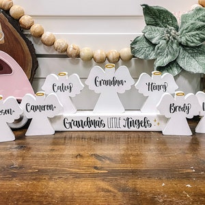 Personalized Angel Family - Wooden Angel Blocks - Custom Christmas ...