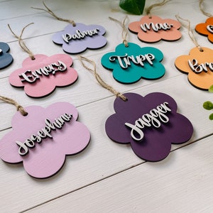 Personalized Flower Name Tags - Wooden Flower Tag - Easter Name Tag ...