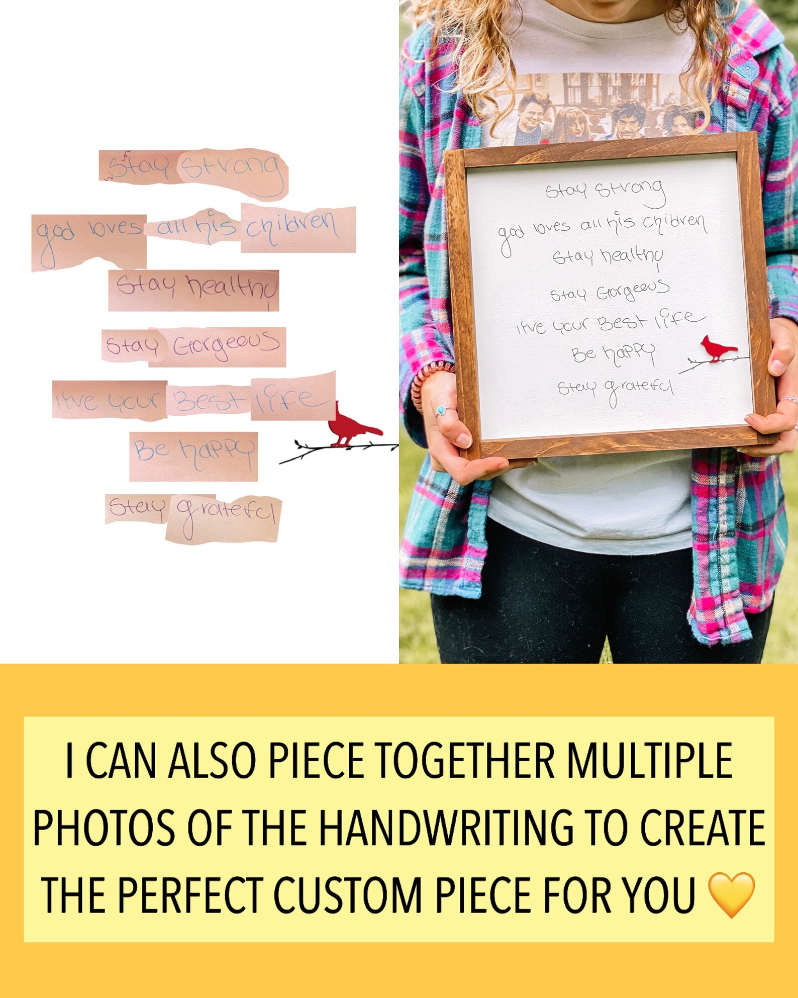 Custom Handwriting Sign Laser Engraved Handwritten Wooden - Etsy