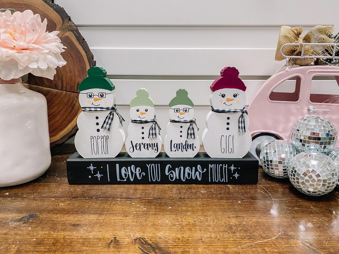 Personalized Snowman Block - Chunky Wooden Snowman Blocks - Custom ...