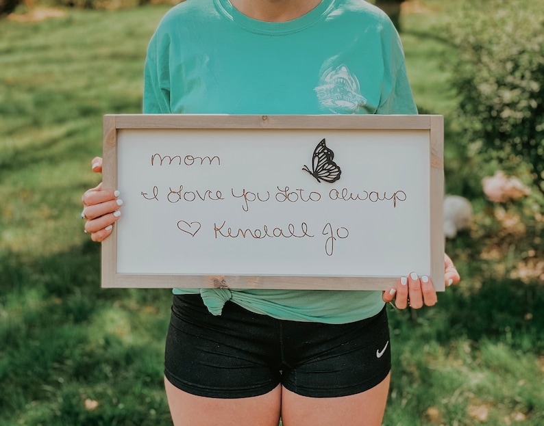 Custom Handwriting Sign Laser Engraved Handwritten Wooden - Etsy