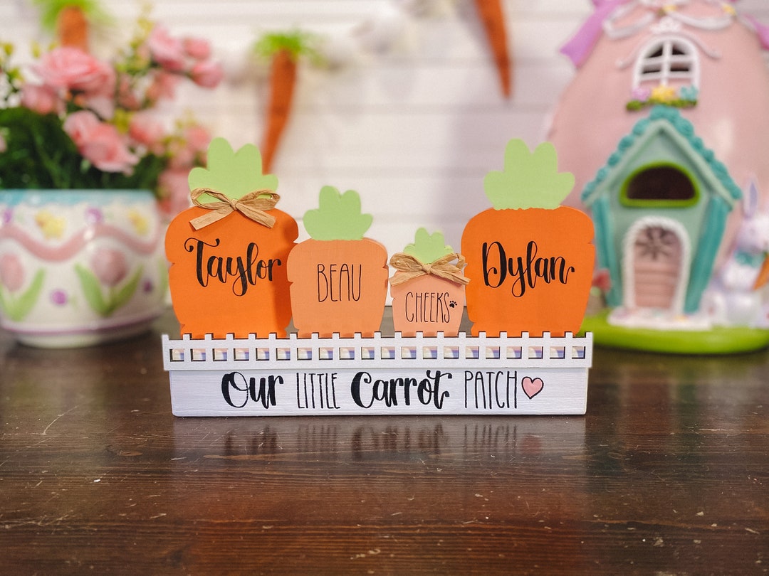 Personalized Carrot Block - Chunky Wooden Easter Carrot - Custom Easter ...