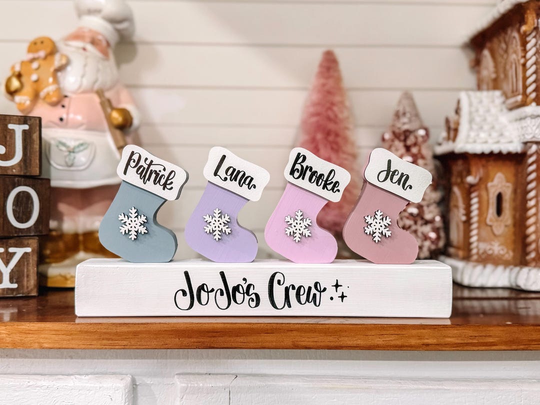 Personalized Stocking Block - Chunky Wooden Stocking Blocks - Custom ...
