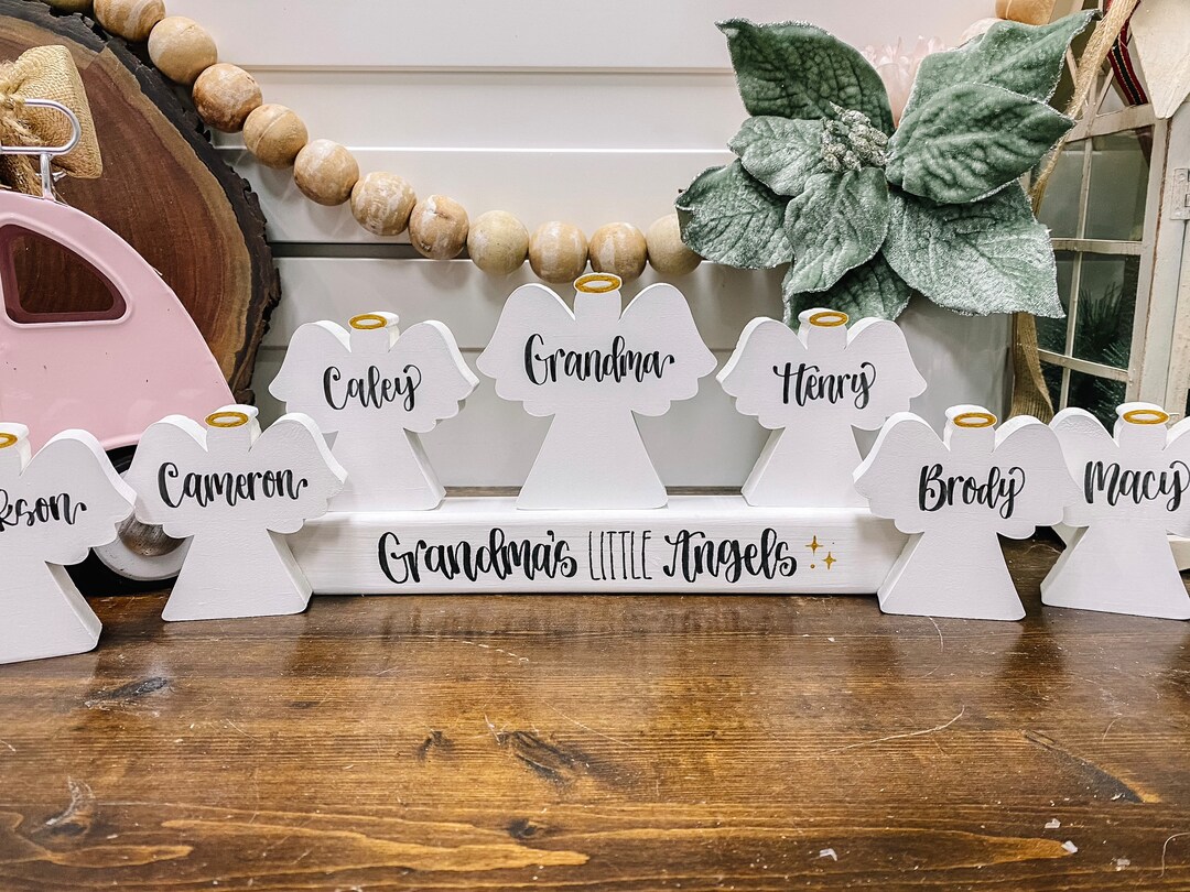 Personalized Angel Family - Wooden Angel Blocks - Custom Christmas ...