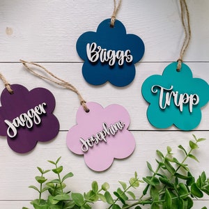 Personalized Flower Name Tags - Wooden Flower Tag - Easter Name Tag ...