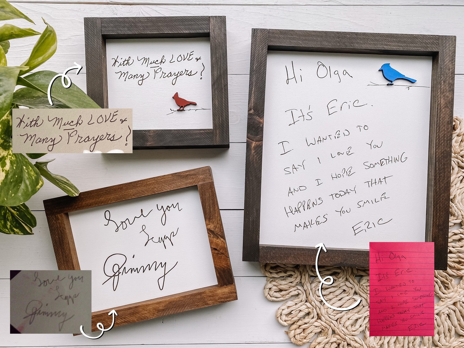 Custom Handwriting Sign Laser Engraved Handwritten Wooden - Etsy