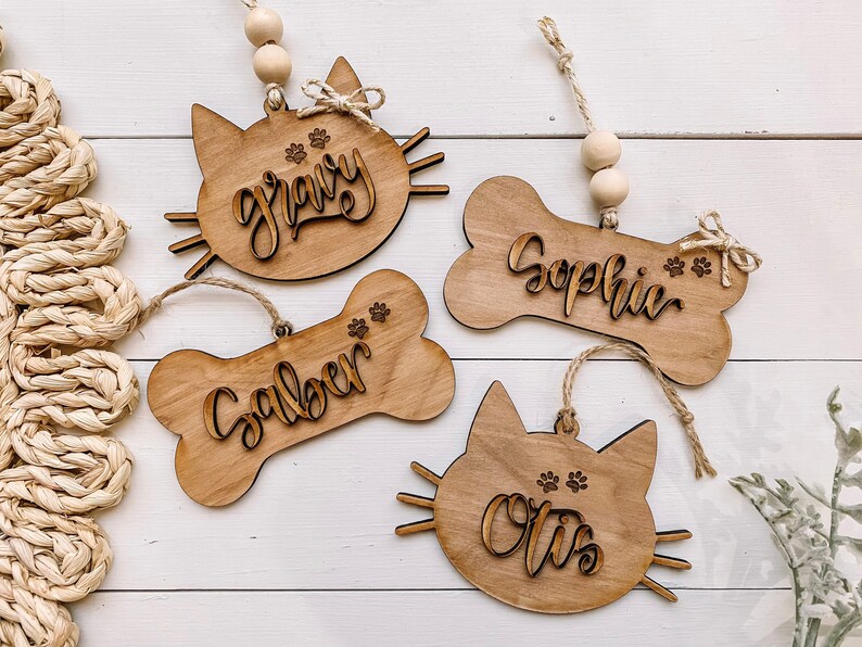 Custom Pet Name Christmas Ornament 4 Wooden Ornament - Etsy