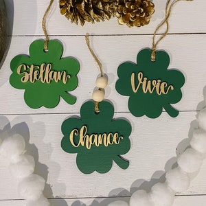 Personalized St. Patrick’s Day Tags - Wooden Laser Cut Name Tags - 4 ...