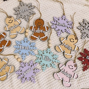 Custom 3D Gingerbread/snowflake Stocking Tags/gift Tags - 4” Christmas ...