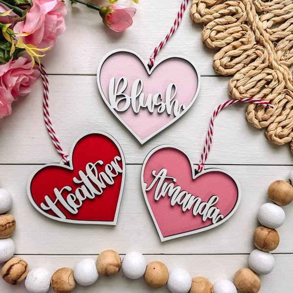 Heart Name Tag - Etsy